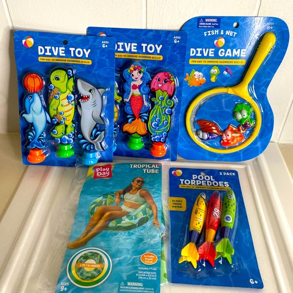 Play Day | Other | Set Of 5 Dive Toy Dive Game Pool Torpedoes Tropical ...